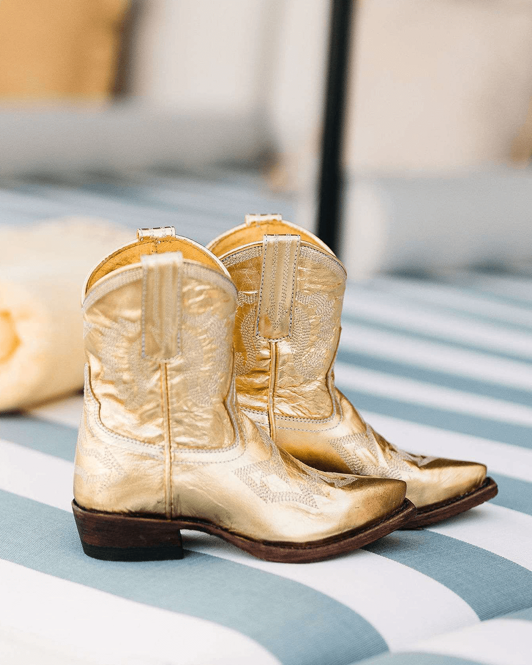 Mini Maggie Metallic Gold | Luxury Fashion Kid's Cowboy Boots | Miron ...